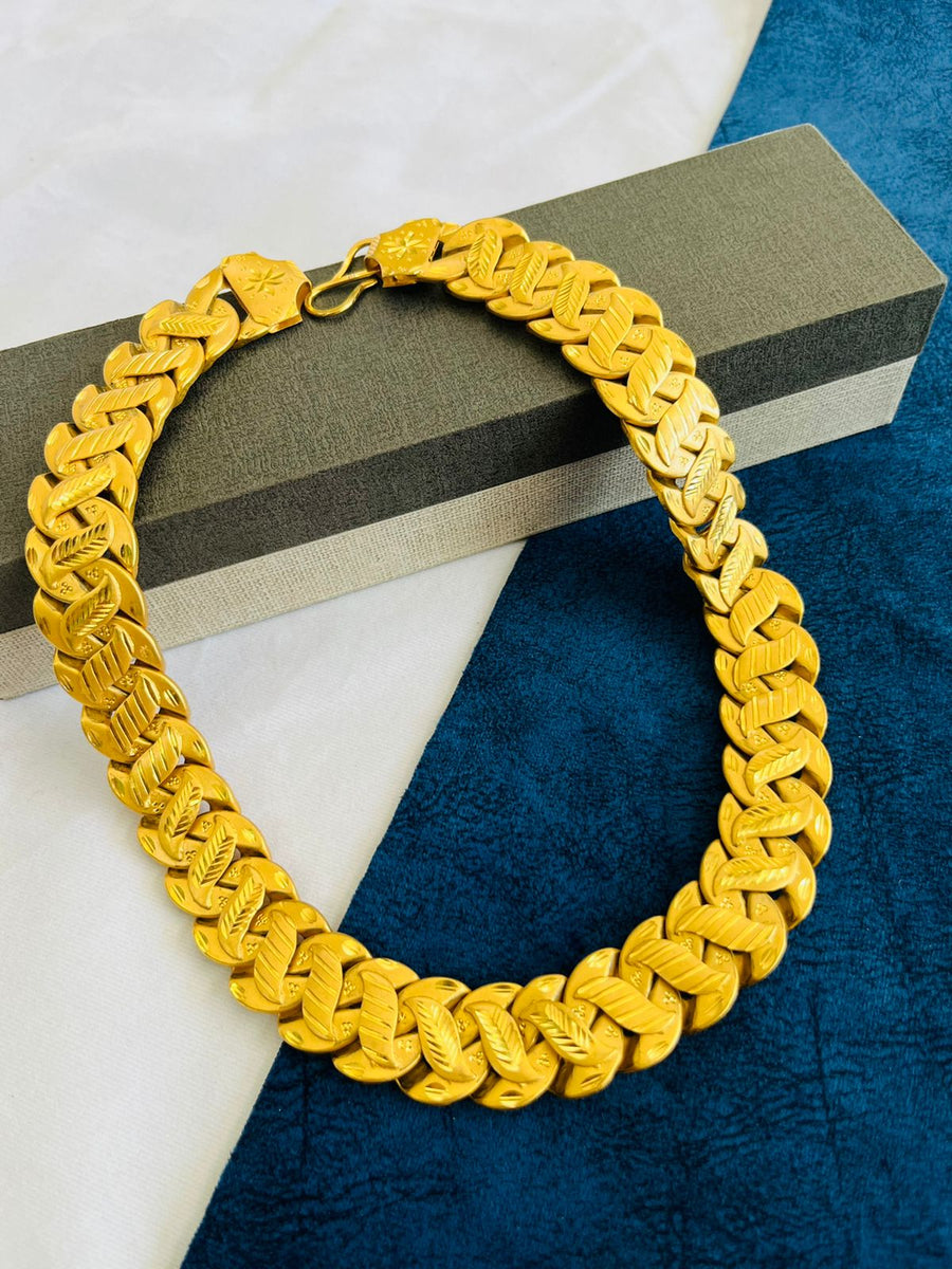 1 GRAM GOLD FORMING BIG KOYLI POKAL CHAIN FOR MEN DESIGN A-80 – Radhe ...