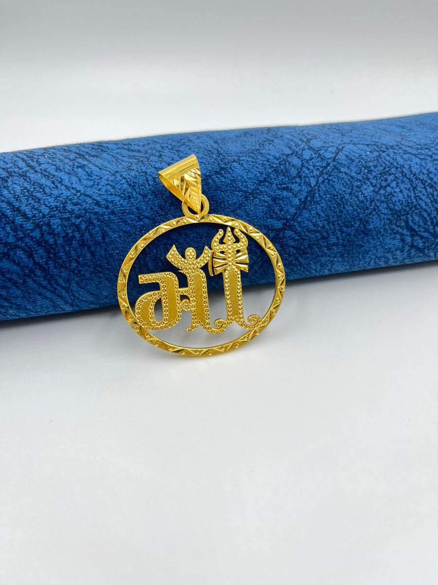 1 GRAM GOLD FORMING OVEL SHAPE MAA PENDANT FOR MEN DESIGN A-20 – Radhe ...