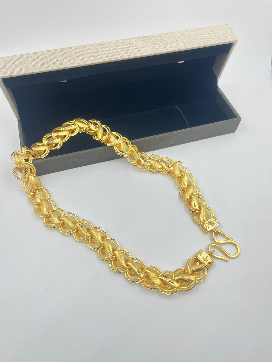 1 GRAM GOLD FORMING MEDIYUM SIZE KOYLI CHAIN FOR MEN DESIGN A-118 ...