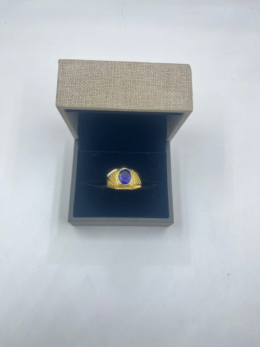 1 GRAM GOLD FORMING BLUE(NILAM) DIAMOND RING FOR MEN DESIGN A-23 ...