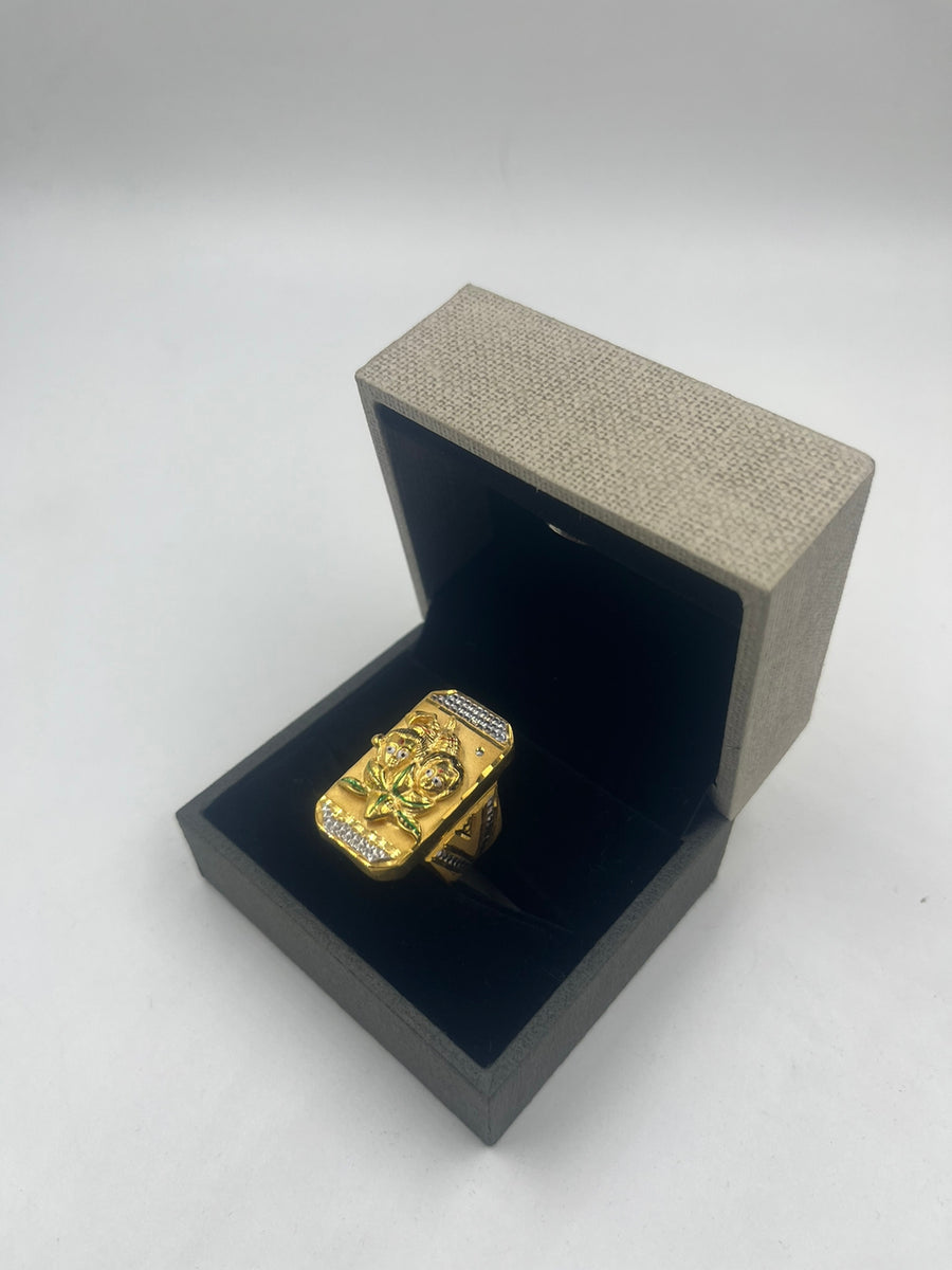 1 GRAM GOLD FORMING MAHADEV RING FOR MEN DESIGN A-74 – Radhe Imitation