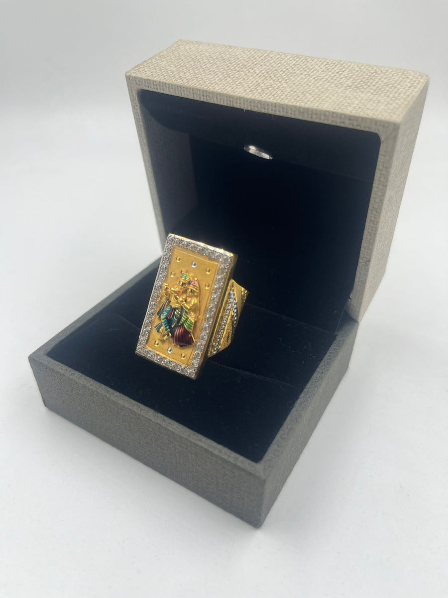 1 GRAM GOLD FORMING RADHA KRISHNA RING FOR MEN DESIGN A-82 – Radhe ...