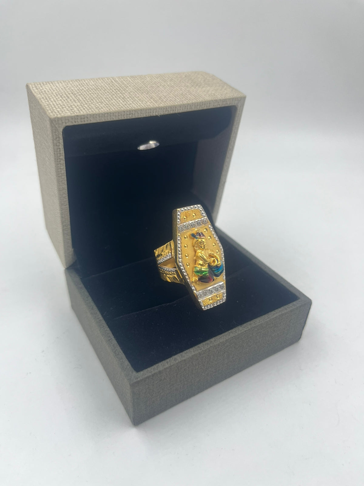 1 GRAM GOLD FORMING KRISHNA RING FOR MEN DESIGN A-86 – Radhe Imitation