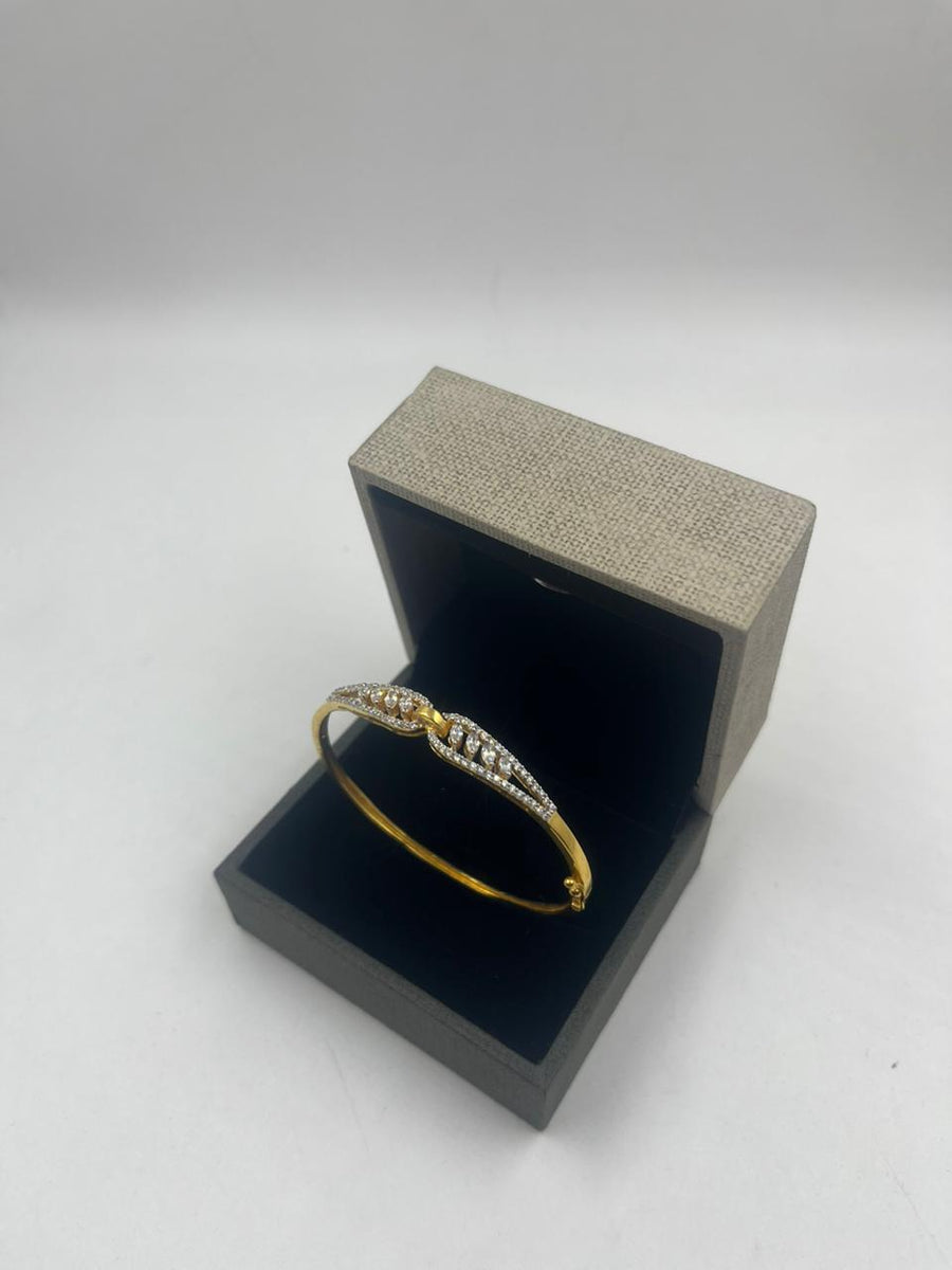 1 GRAM GOLD PLATING WITH DIAMOND DELICATE KADA FOR WOMEN DESIGN A-6 ...