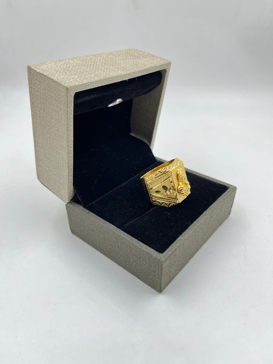 1 GRAM GOLD PLATING KRISHNA RING FOR MEN DESIGN A-149 – Radhe Imitation